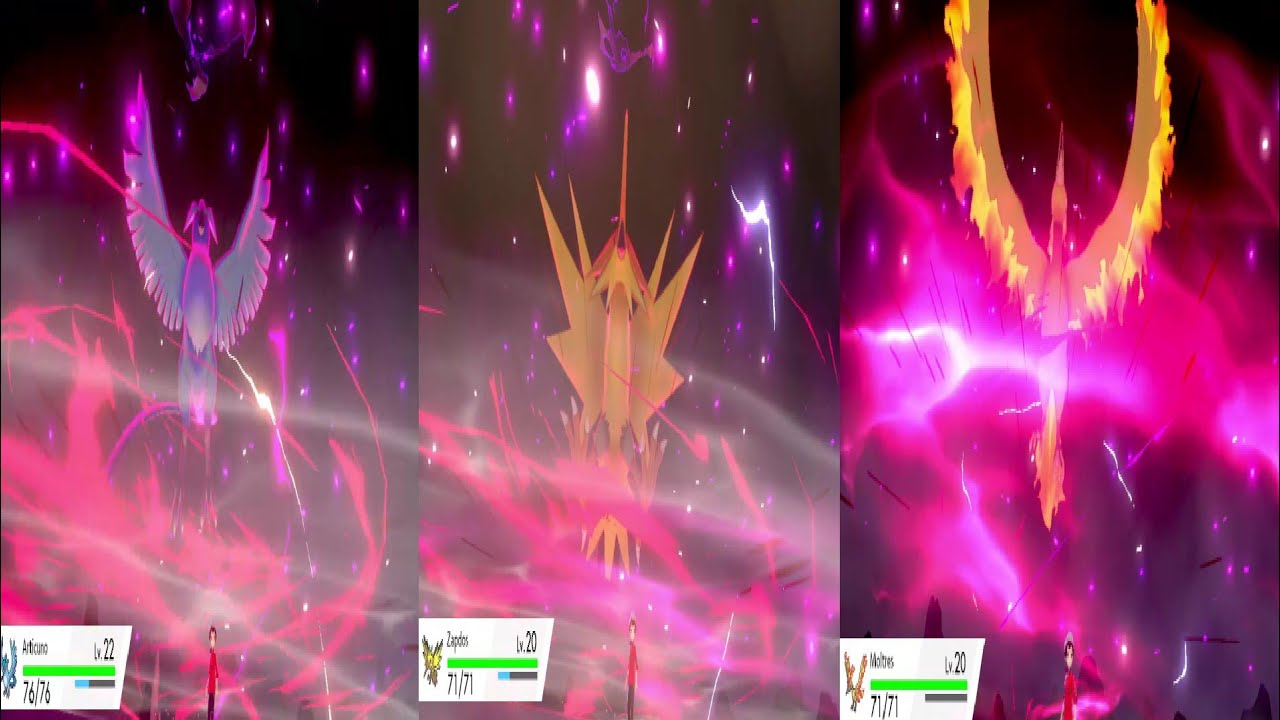 Dynamax Articuno, Zapdos, and Moltres Cry - YouTube