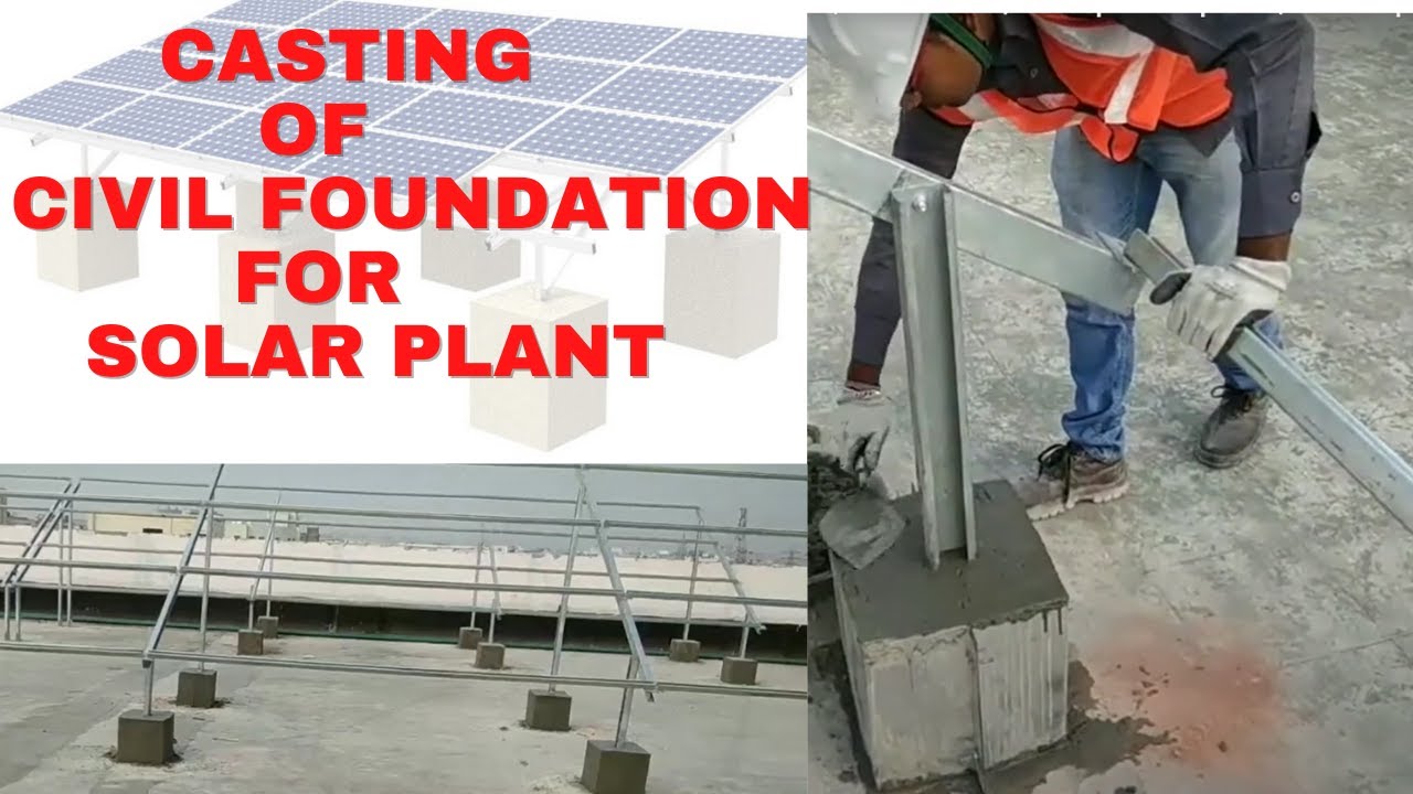 How to make solarfoundation| Concrete|frame size|solar power plant|# ...