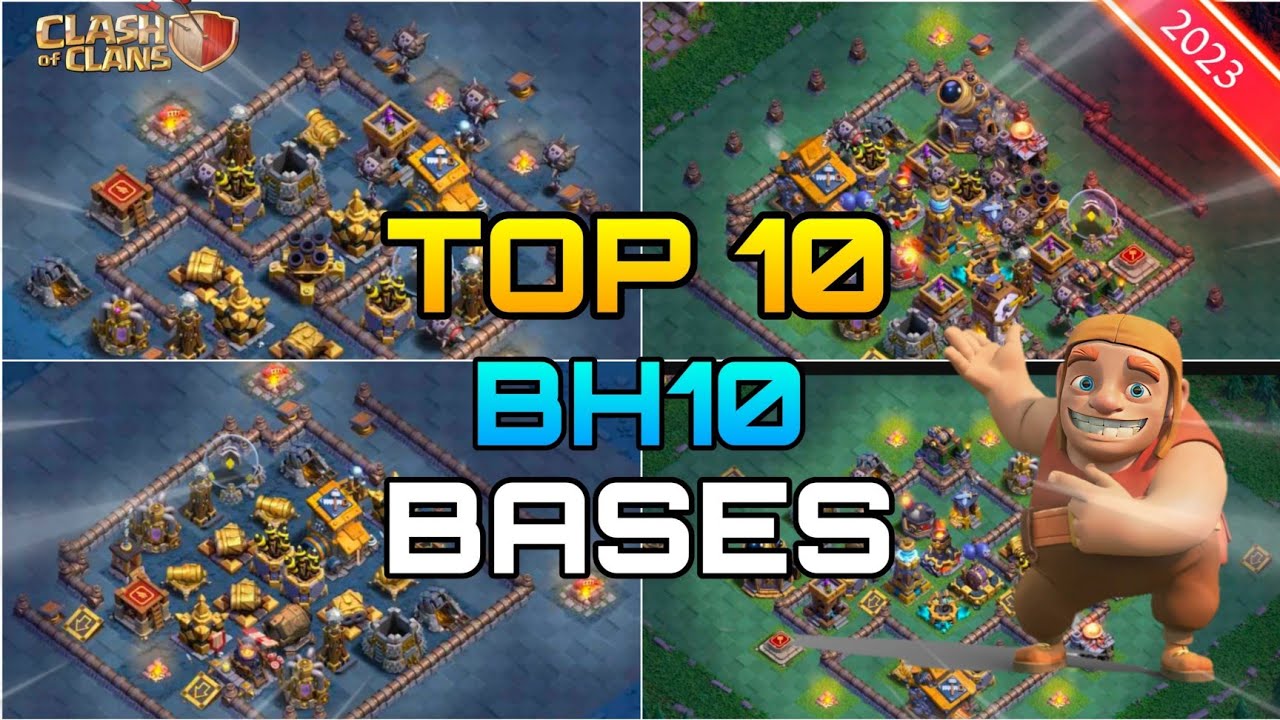 The Bestest BH10 BASE in Clashofclans|Bh10 Base layout+ link!! - YouTube
