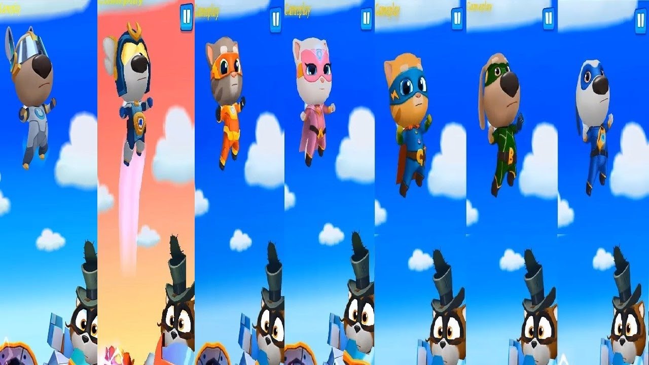 Talking Tom Hero Dash Chinese Version SUPER BEN HURRICANE HANK SUPER ...