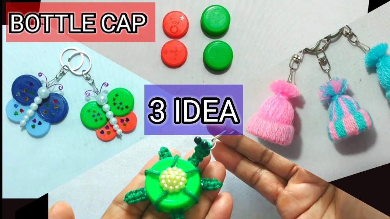 3 IDEAS BOTTLE CAP,IDE KREATIF TUTUP BOTOL BEKAS,DIY, TUTORIAL - YouTube