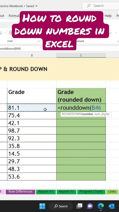 How to ROUND DOWN numbers in Excel - YouTube