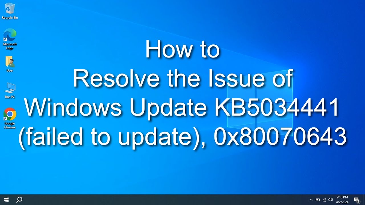 How to Resolve the Issue of Windows Update KB5034441 failed to update ...