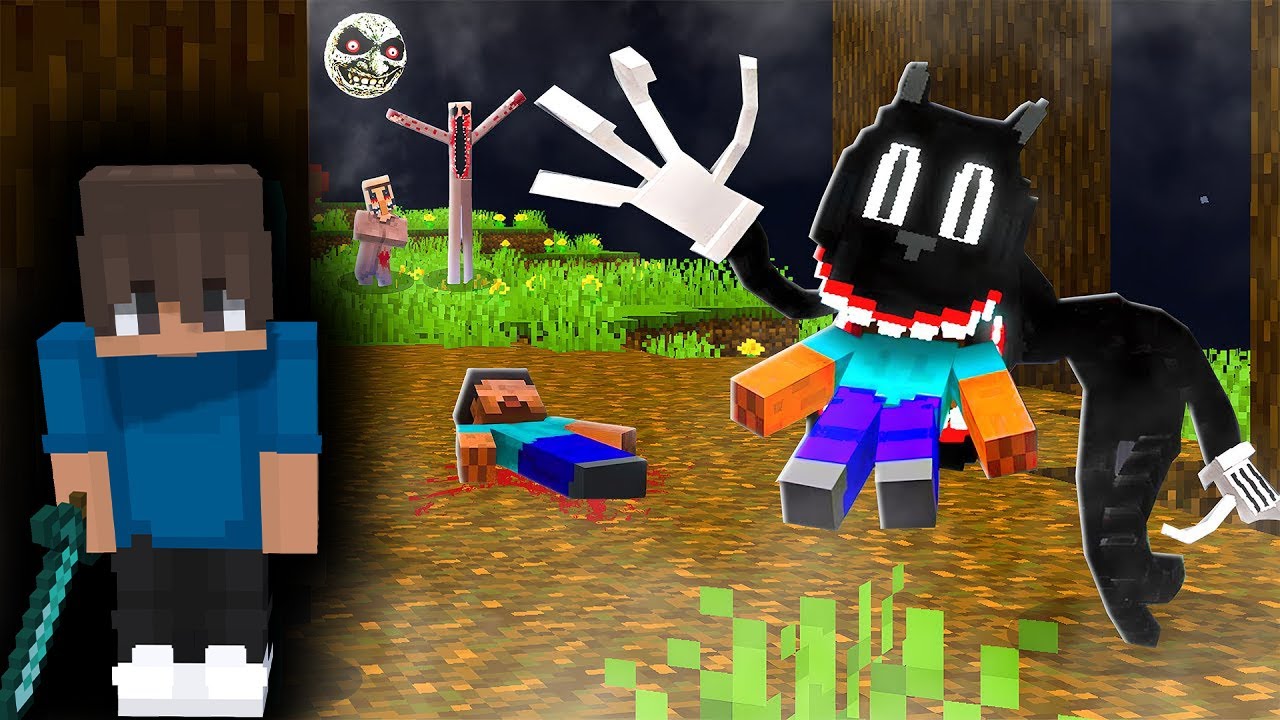 We went Hunting Most Horrifying Entity in Minecraft Cartoon Cat World ...
