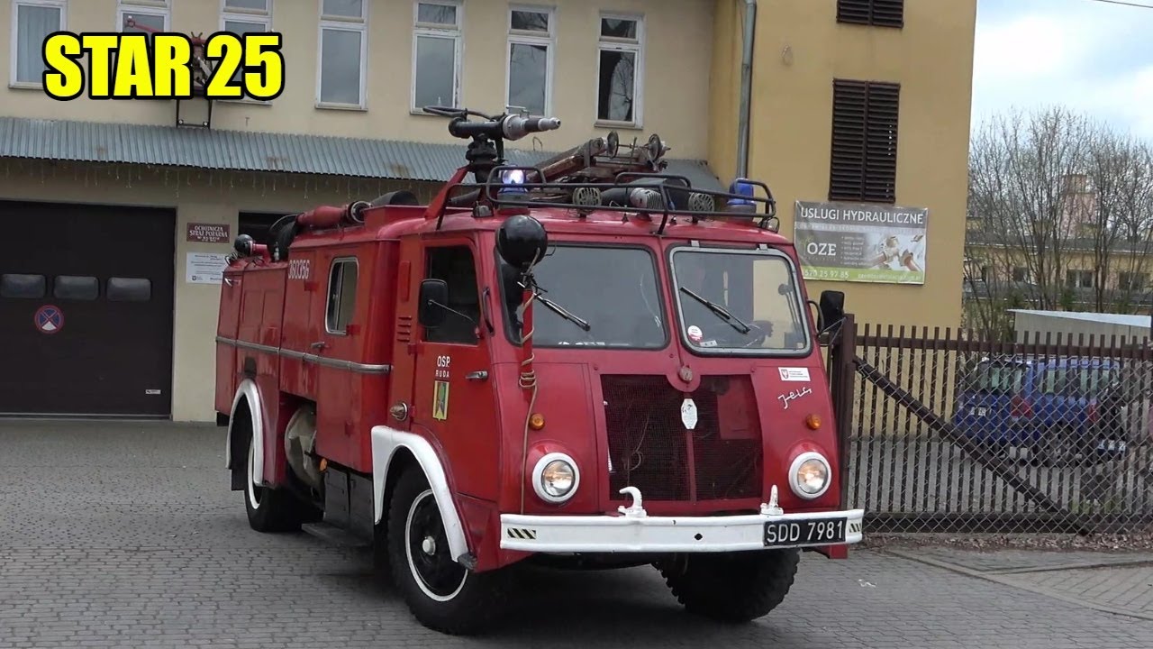 Wyjazd Alarmowy klasycznej strażackiej "babci" Star 25 GBAM 2/8+8 z OSP ...
