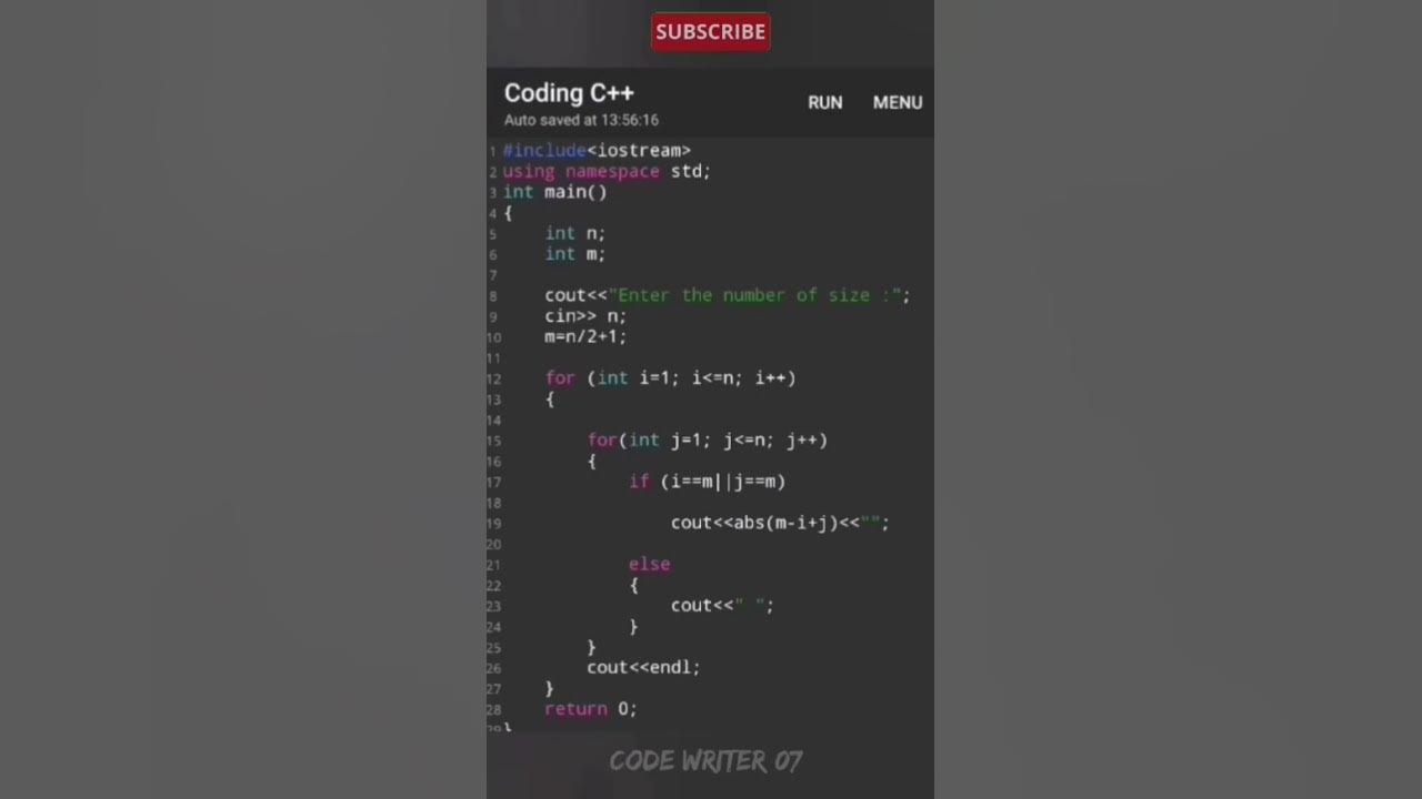 Best C Pattern Program Tutorial Video 💯🧠 Shorts Coding Youtubeshorts Codewriter07 Youtube