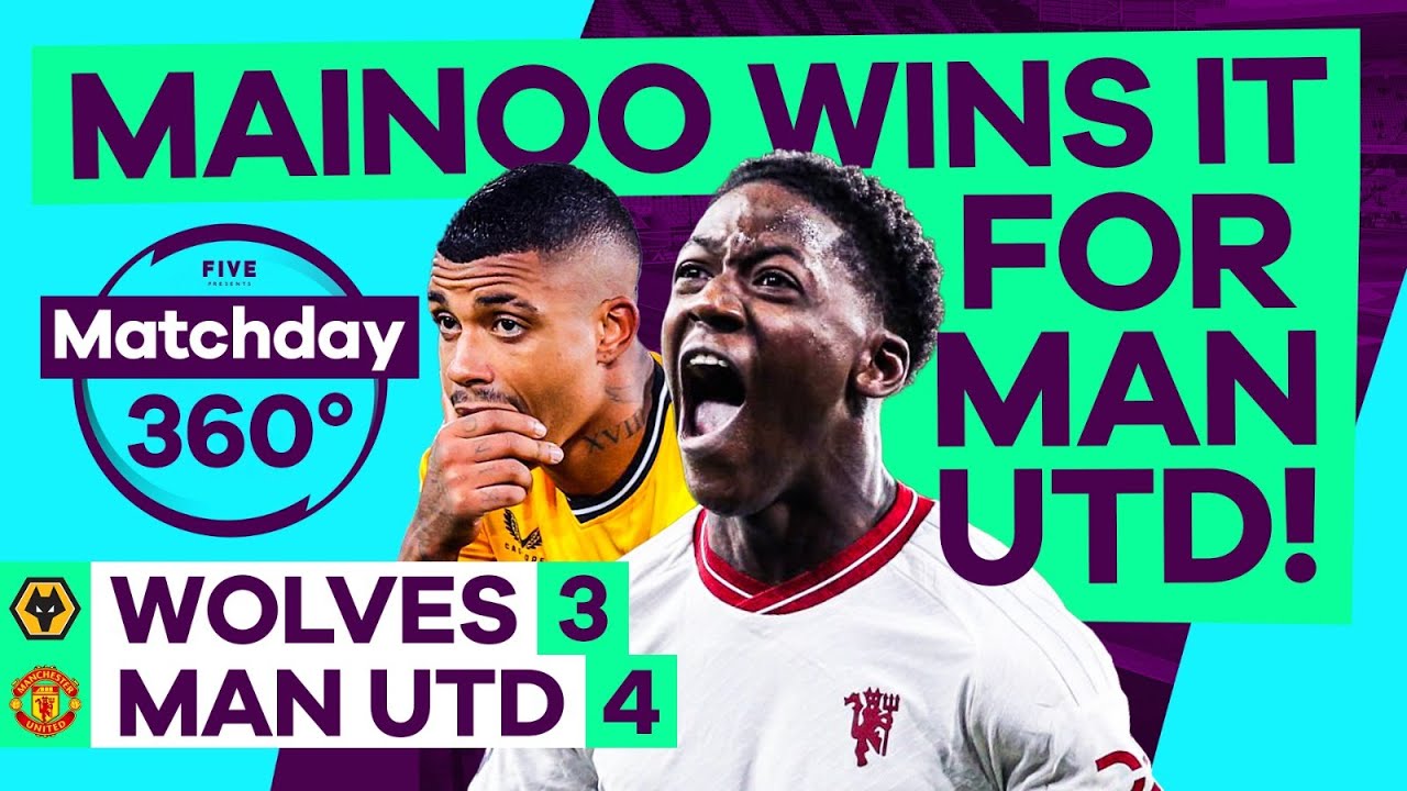 Kobbie Mainoo Scores 1st Premier League Goal Wolves 3-4 Man Utd. Rio ...