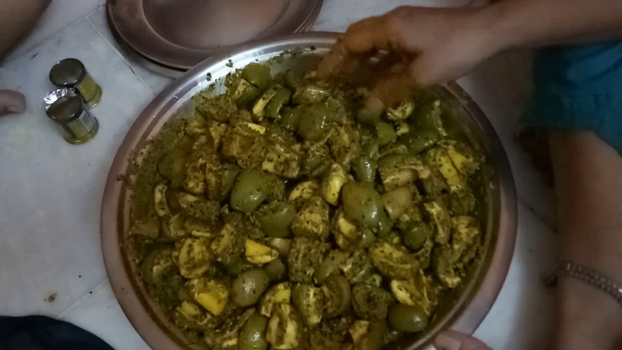 Home made mango pickle quick recipe (aam achaar) - YouTube