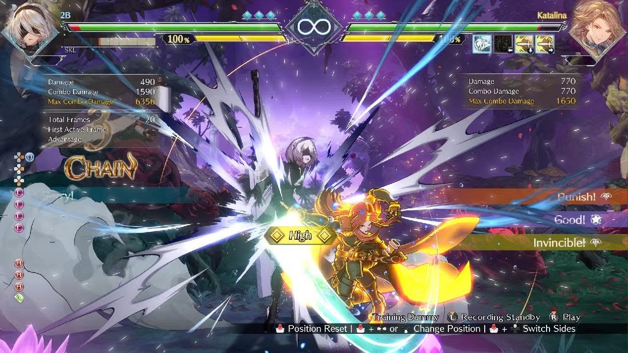 2B Full Screen Corner Carry Combo - Granblue Fantasy Versus: Rising ...