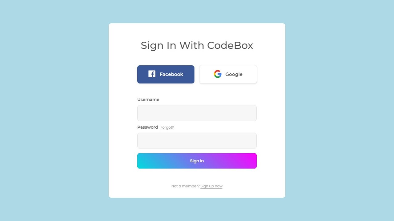 Login Form Website tempalte-CodeBox - YouTube