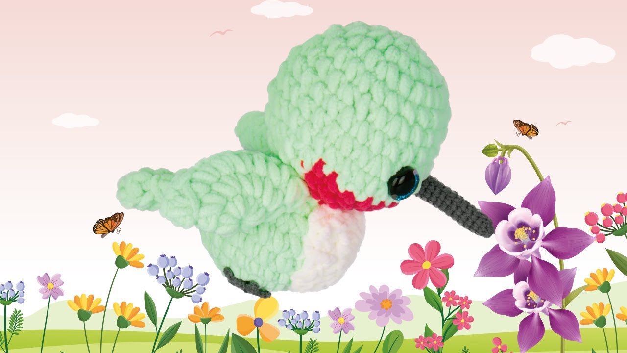 1 Crochet Hummingbird -Head Rnds 1-2 - YouTube