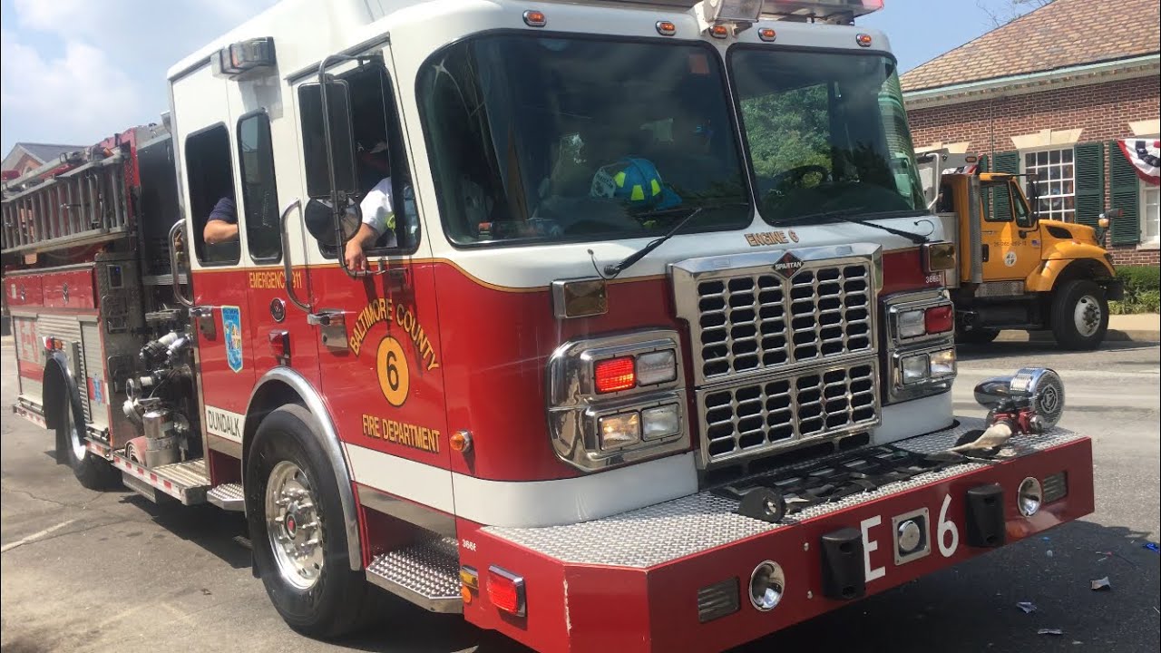 Baltimore county,MD Engine 6 responding/arriving - YouTube