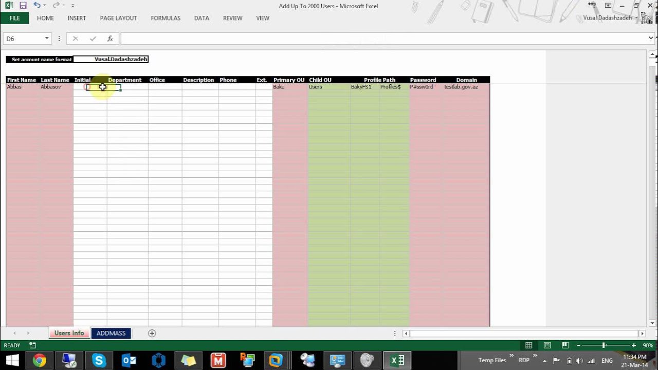 DSADD user: add hundreds Users to Active Directory - YouTube