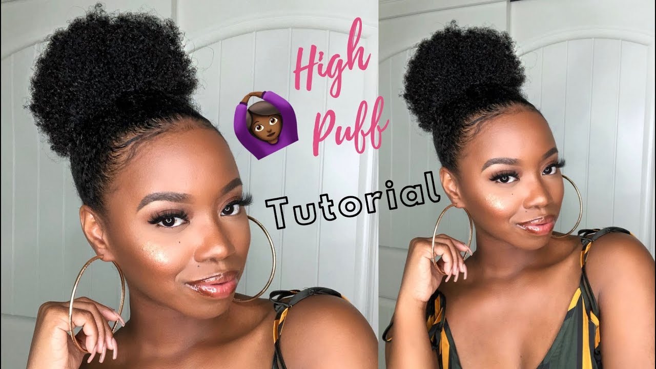 How I Do A High Hair Puff In 5 Minutes - Tutorial - YouTube