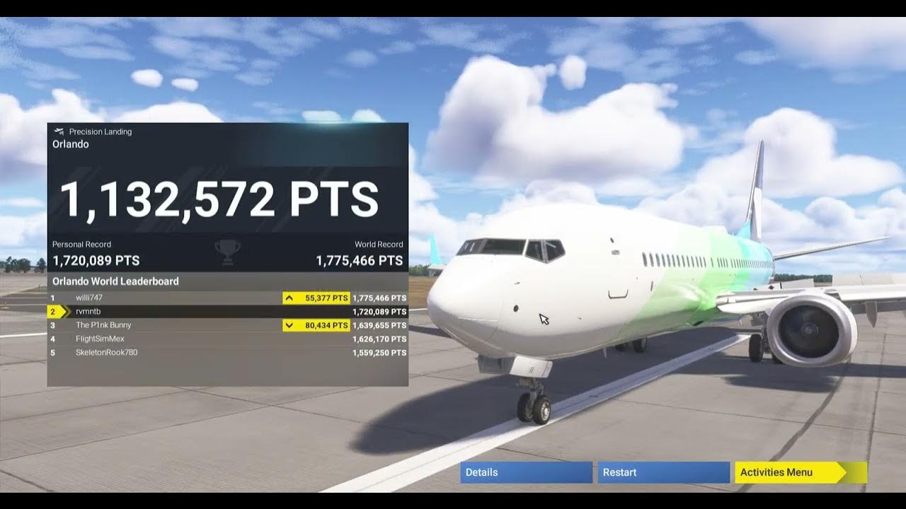 Orlando Precision Landing Top Ten Record - MSFS 2024 - YouTube