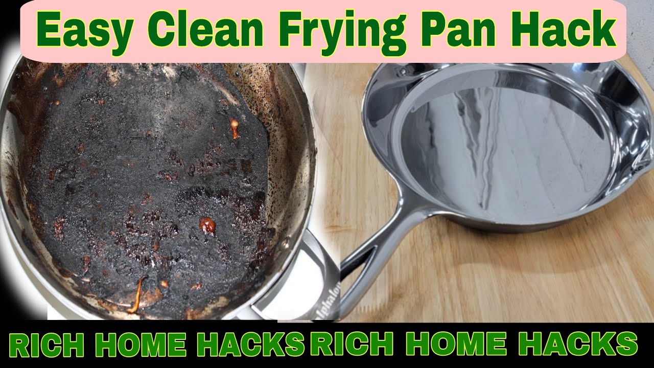 How to Clean a Greasy Frying Pan with Salt and Lemon 🍋 | Easy Kitchen ...