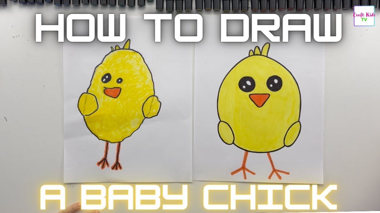 Beginner Lesson: How to Draw a Baby Chick!!! #craftkidstv #babychicks # ...