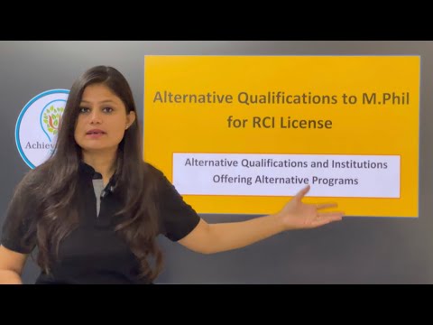 Alternative qualifications to M.Phil for RCI License - YouTube