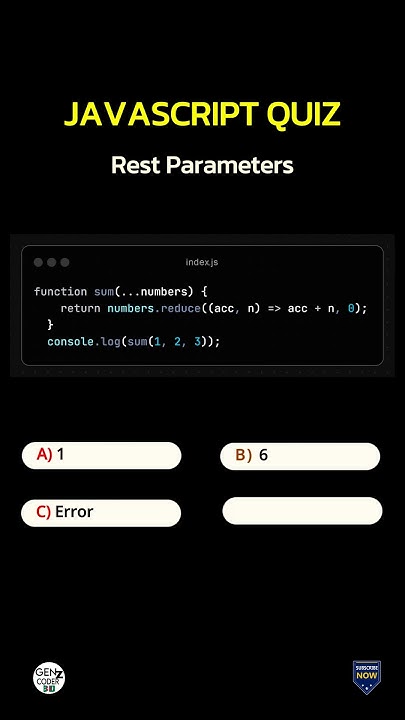 Rest Parameters In Javascript || Javascript Quiz Questions And Answers 
