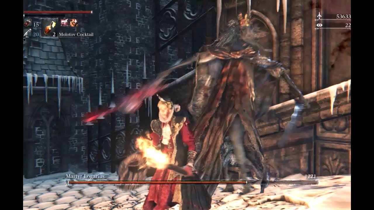 Bloodborne boss battle - Martyr Logarius, ancient grumpasaurus - YouTube