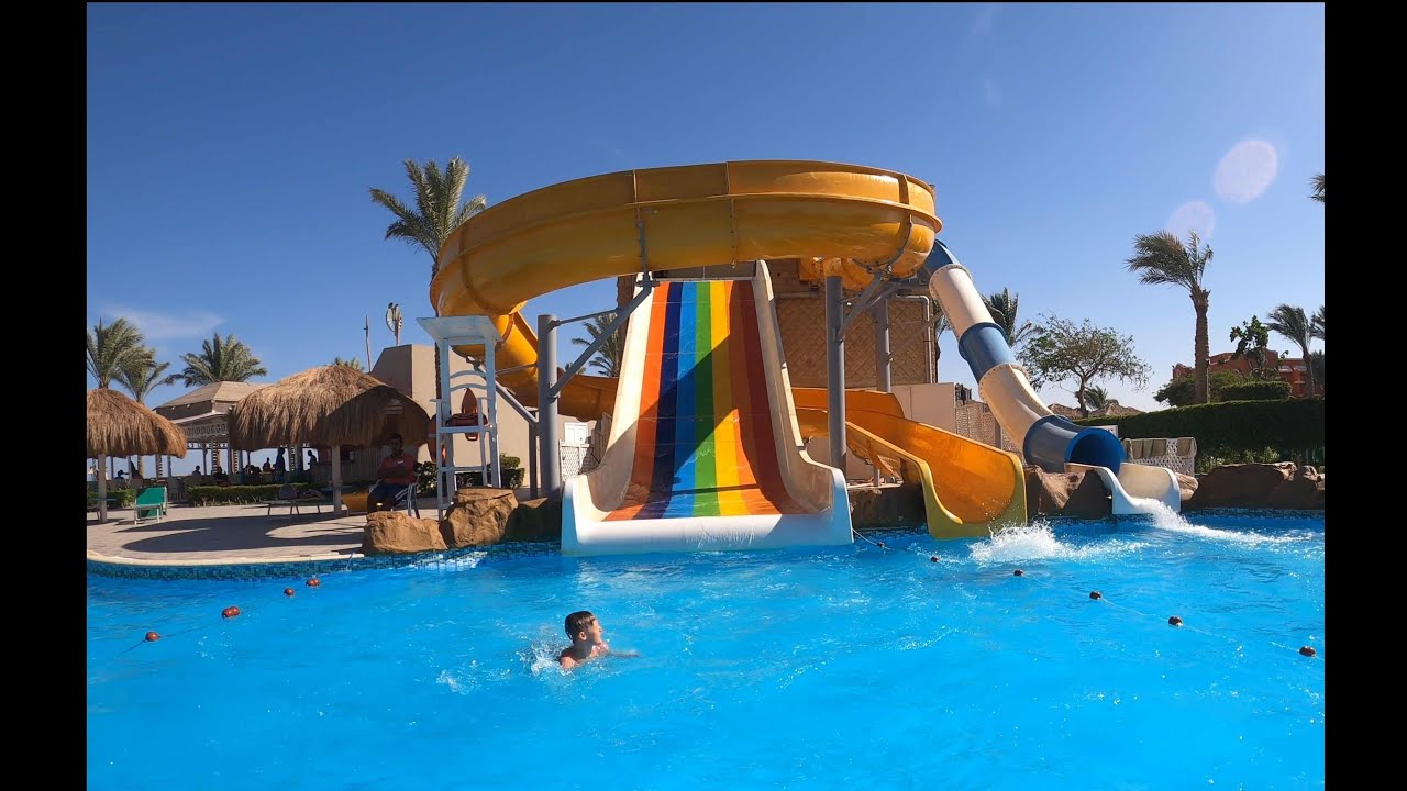 Caribbean World Resort Soma Bay Egypt, Water slides, tubes in 4K ...