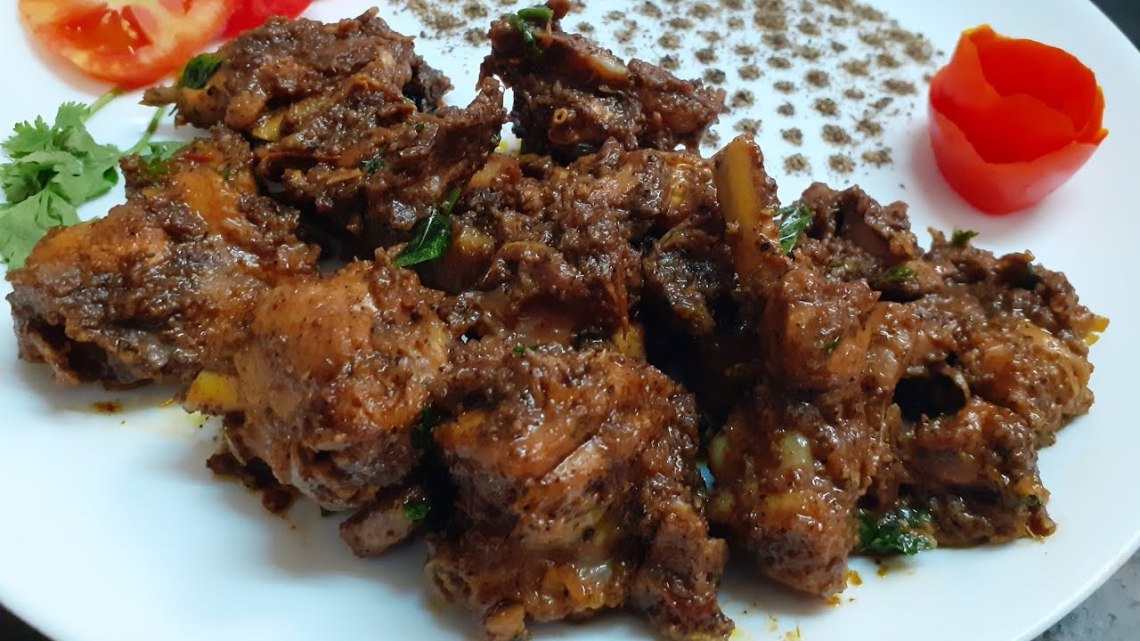 Pepper Chicken Recipe|Chicken Milagu Varuval|Freshly Grounded Spicy ...