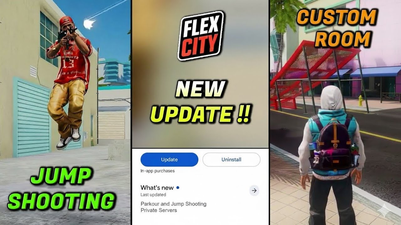 New Update in Flex City - Custom Room, Parkour , Jump Shooting| Coming ...