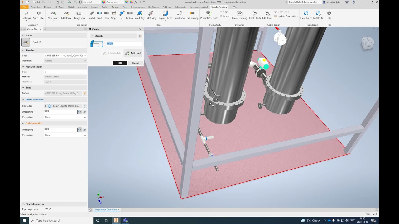 Easy pipe, hose and cable design in Autodesk Inventor with Sovelia ...