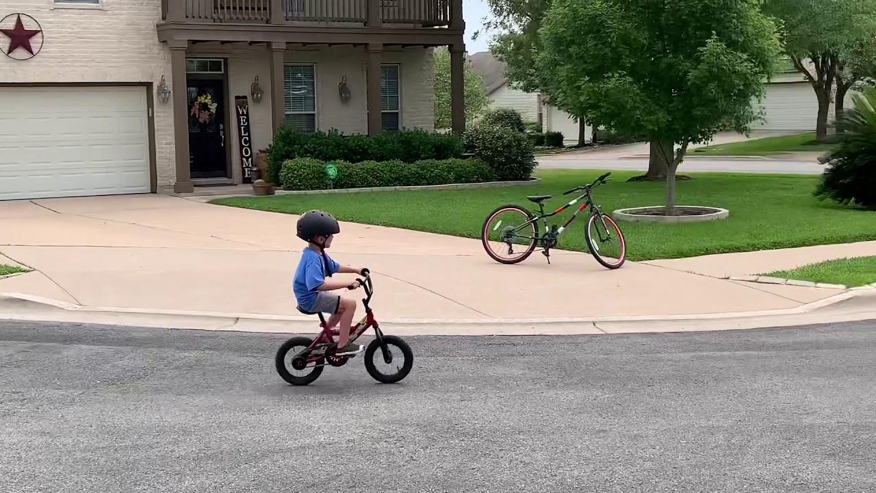 Luke learns to ride his bike - YouTube