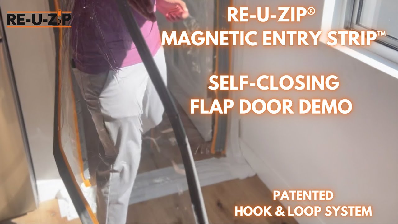 RE-U-ZIP® Magnetic Flap Door Demo | Self-Closing Dust Barrier Entry in ...