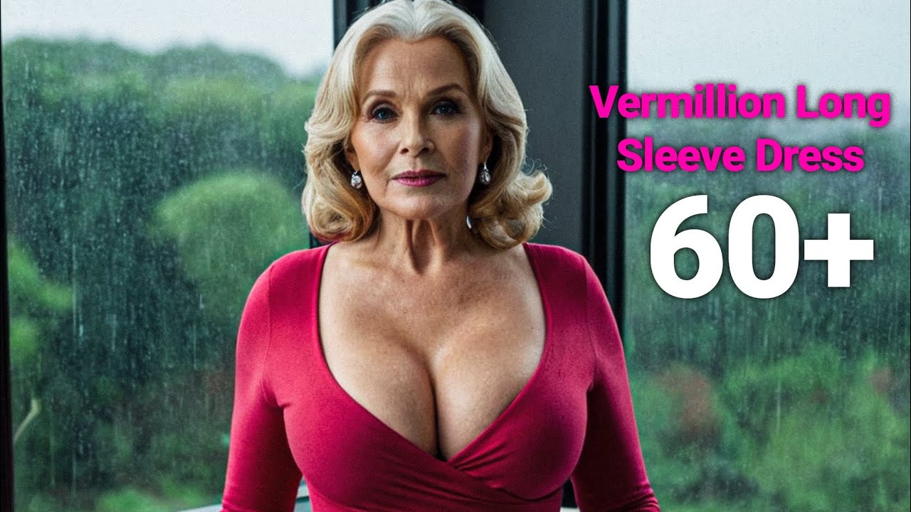 Vermillion Long Sleeve Dress For Mature Woman Over 60 - YouTube