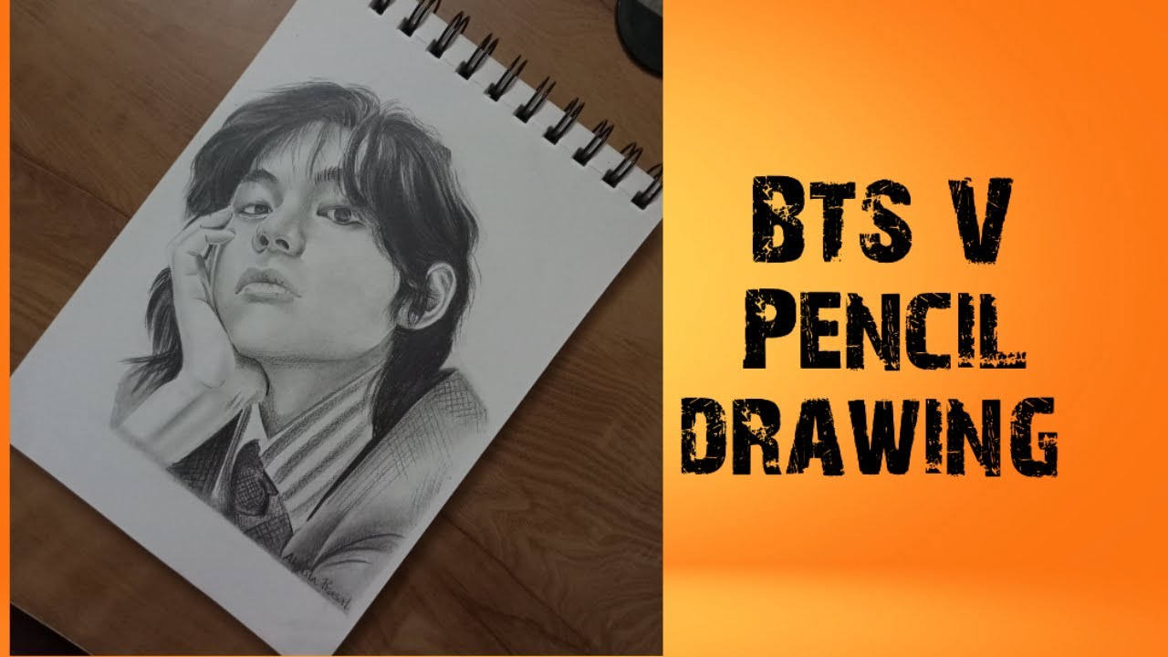 BTS V - pencil drawing timelapse video. #bts#kimtaehyung #pencildrawing ...