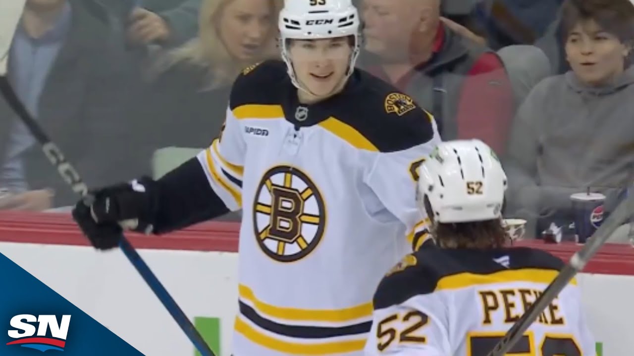 Fraser Minten Spins And Buries First Goal As A Bruin - YouTube