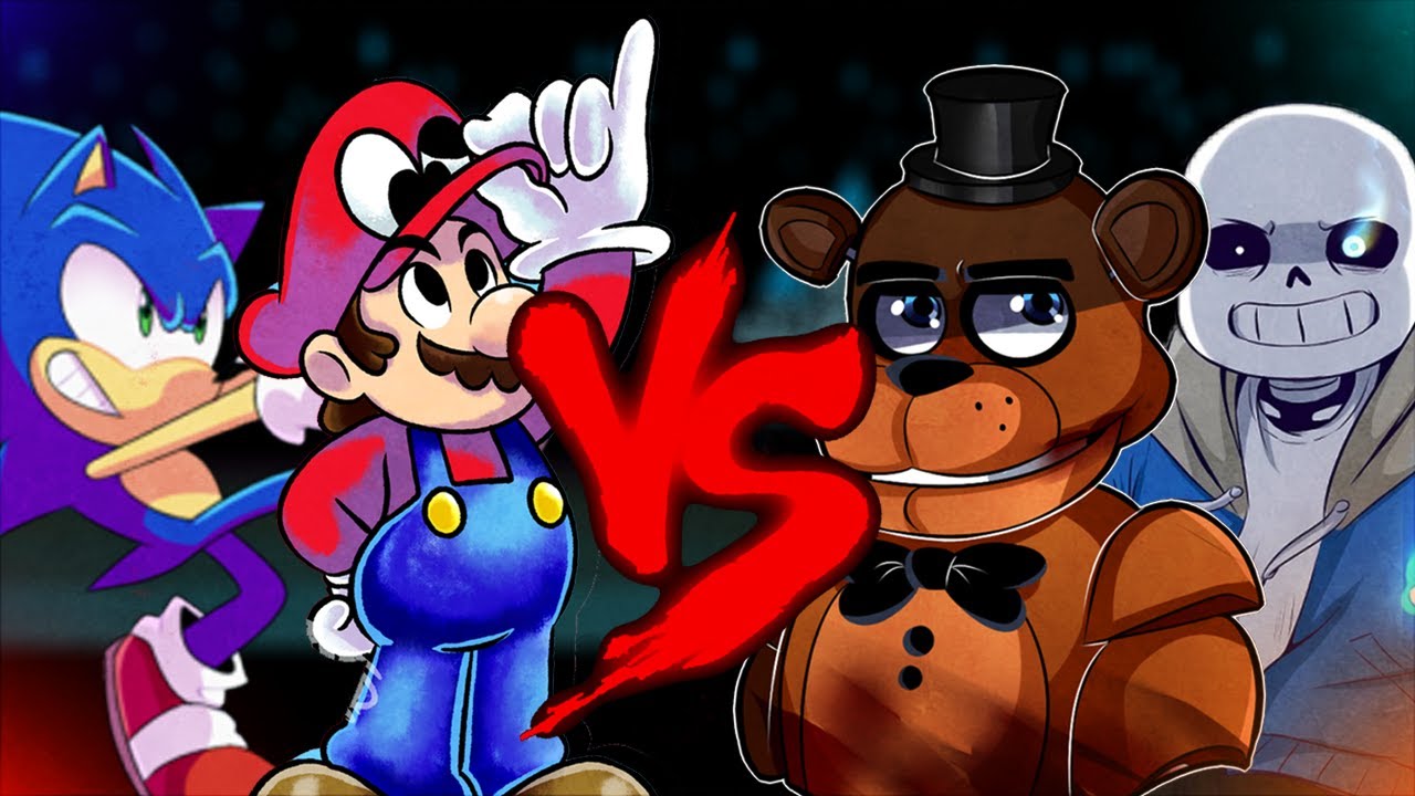 Mario e Sonic VS. Freddy e Sans | Confronto de Lendas ft.Ninhoto GR ...