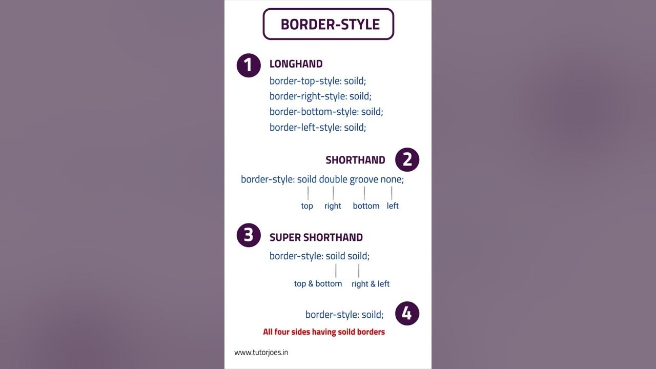 Border Properties In Css Tutorjoes Youtube