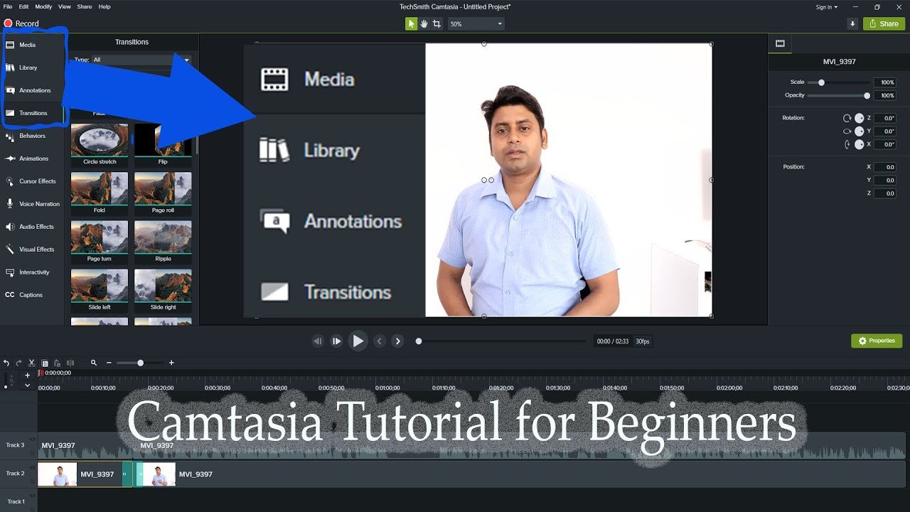 How to edit videos for youtube || Camtasia Tutorials part-2 || Media ...