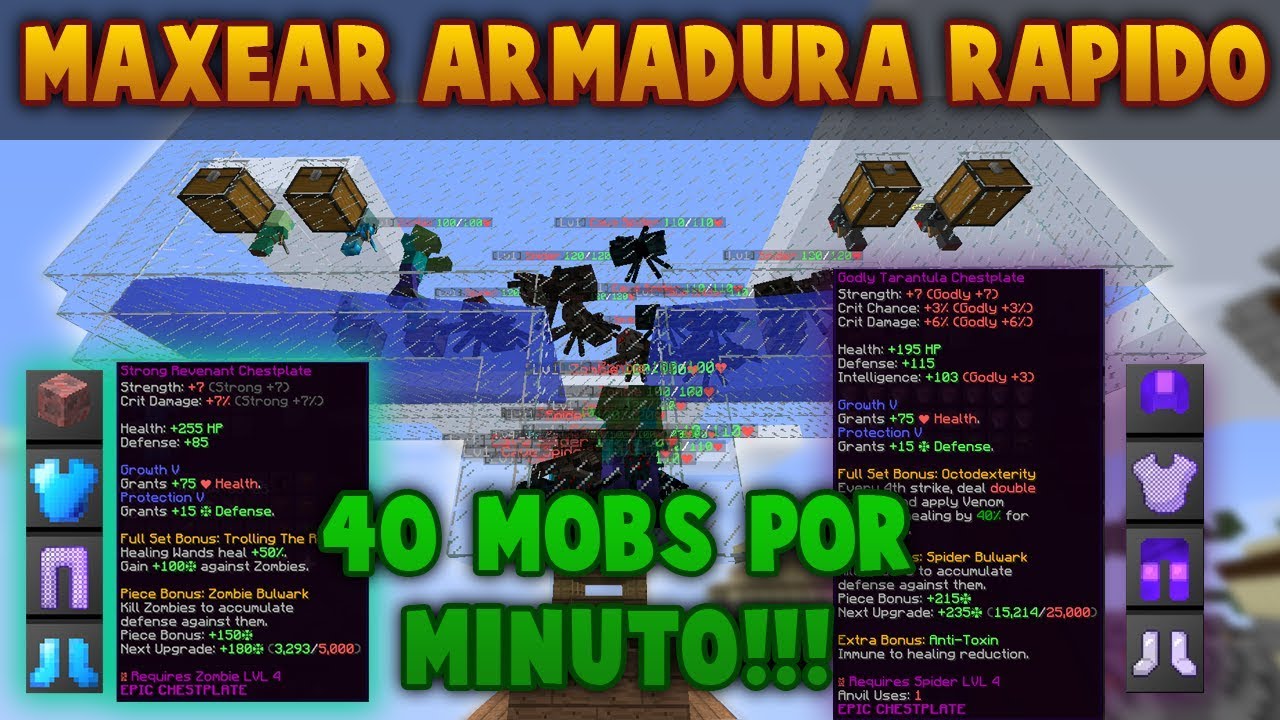 [Hypixel Skyblock] MAXEAR REVENANT Y TARANTULA ARMOR RÁPIDO | SLAYER ...