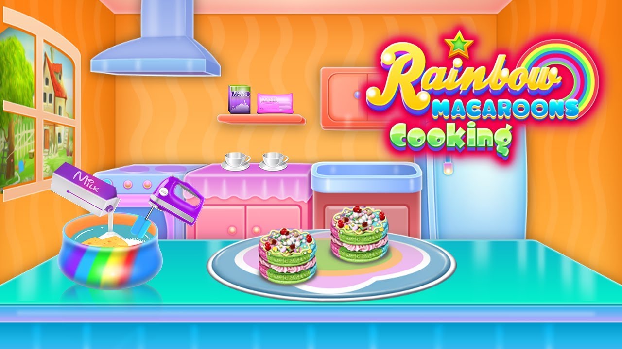Rainbow Macaroons Cooking - YouTube