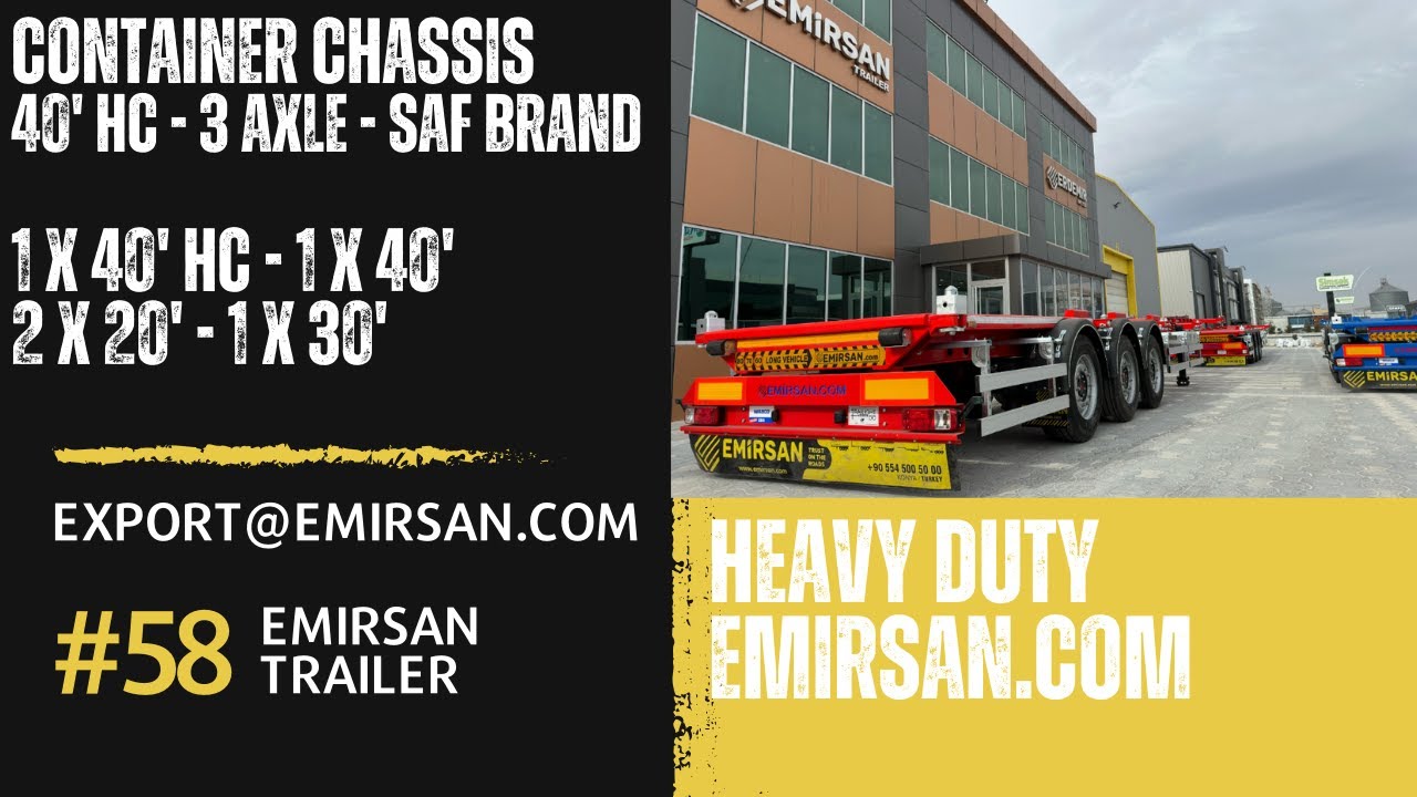 40’ HC Container Chassis - Emirsan Trailer - YouTube