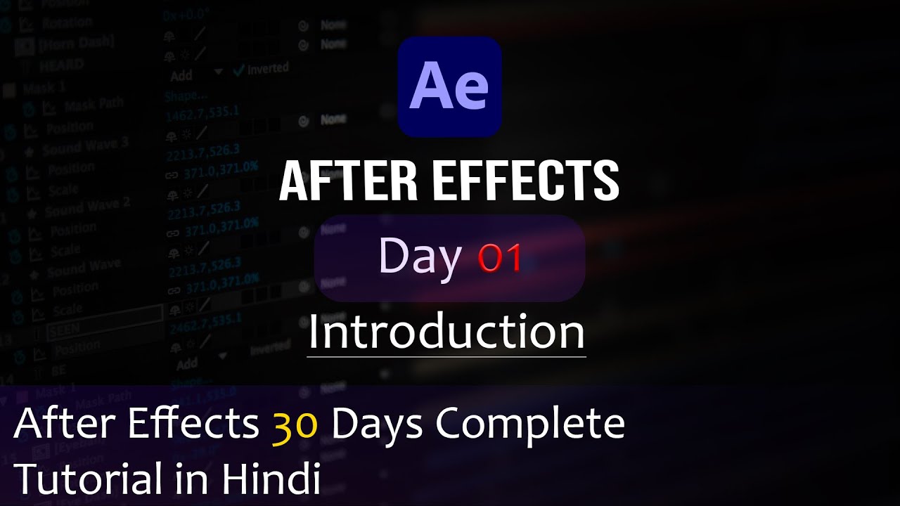 After Effects Basic Tutorial | Learn after effects in 30 days | Day01 ...