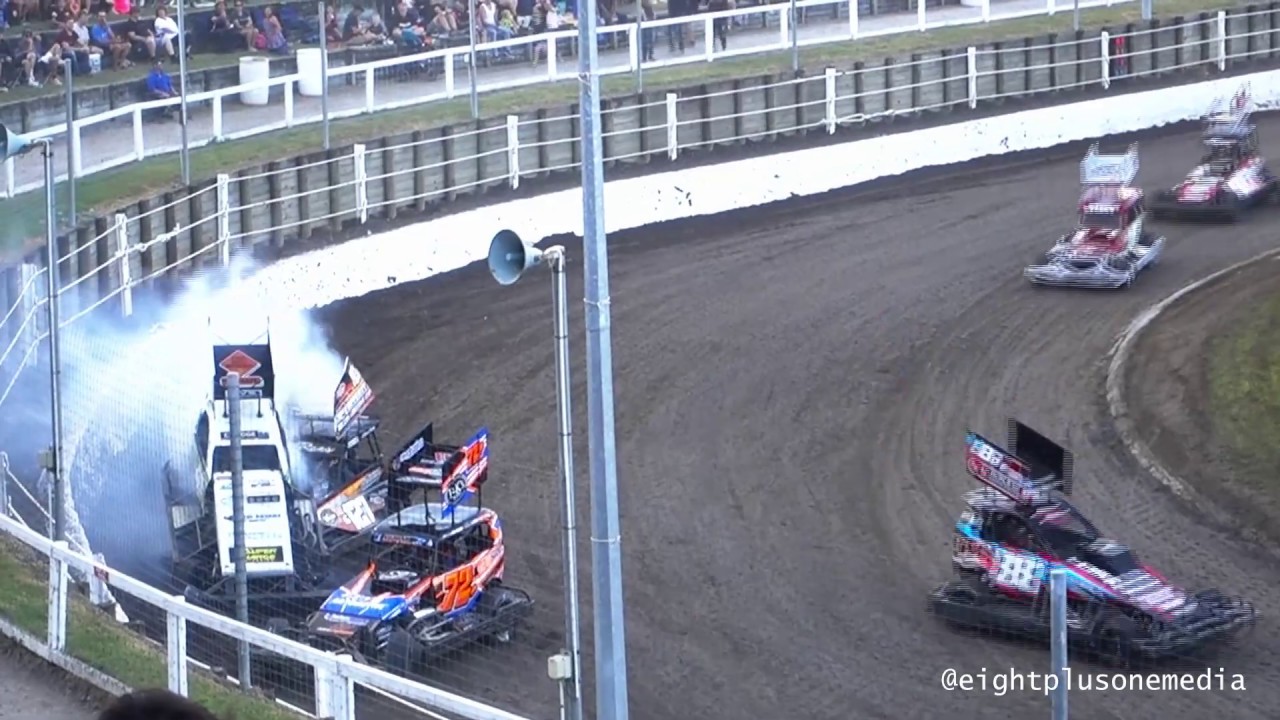 2020 Superstock World 240's @ Rotorua Speedway First Lap Chaos - YouTube