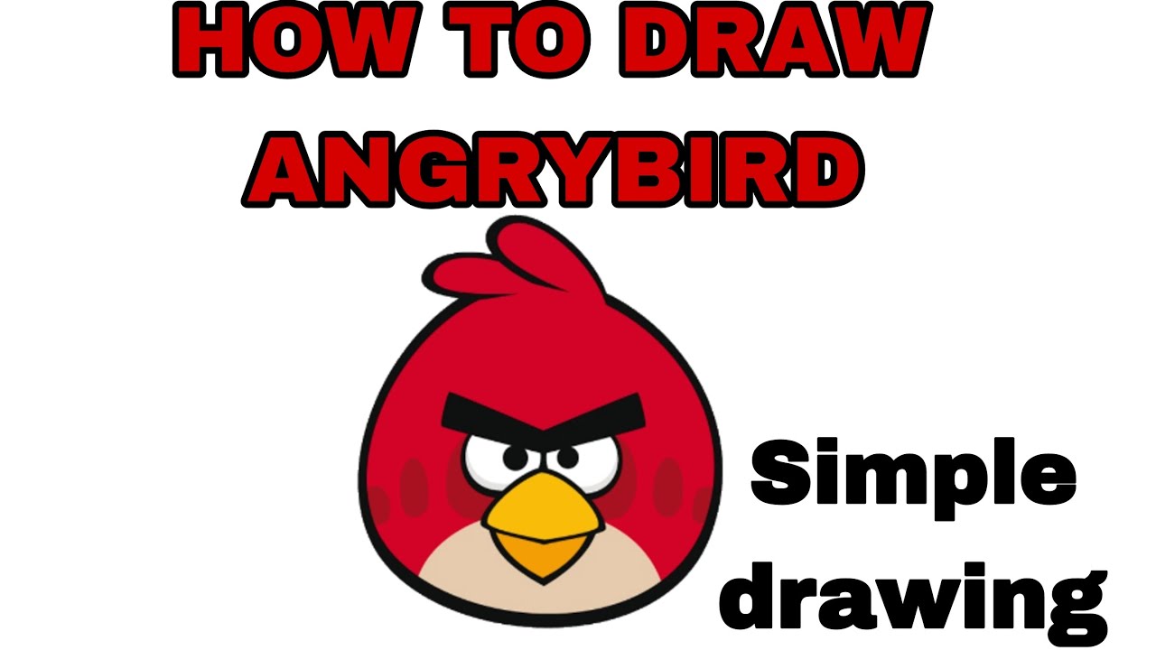 ANGRYBIRD DRAWING ️ ||SIMPLE ANGRY BIRD DRAWING. || KIDS DRAWING ...