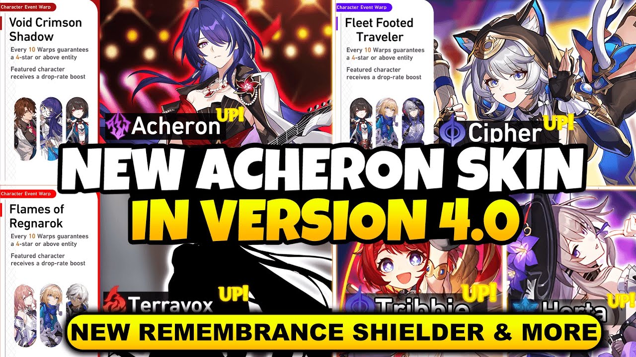 NEW UPDATE! NEW ACHERON SKIN IN VERSION 4X | NEW REMEMBRANCE SHIELDER ...