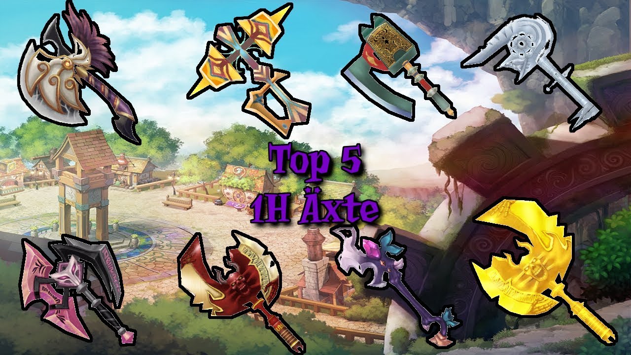 FLYFF - TOP 5 1H AXE SKINS!!! - YouTube