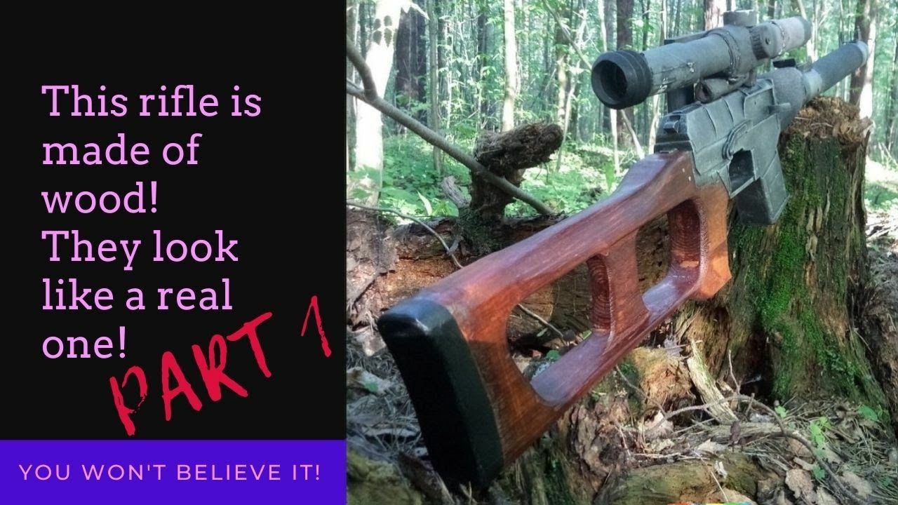 Made a toy rifle out of wood! The rifle looks like a real one! 5-minute ...