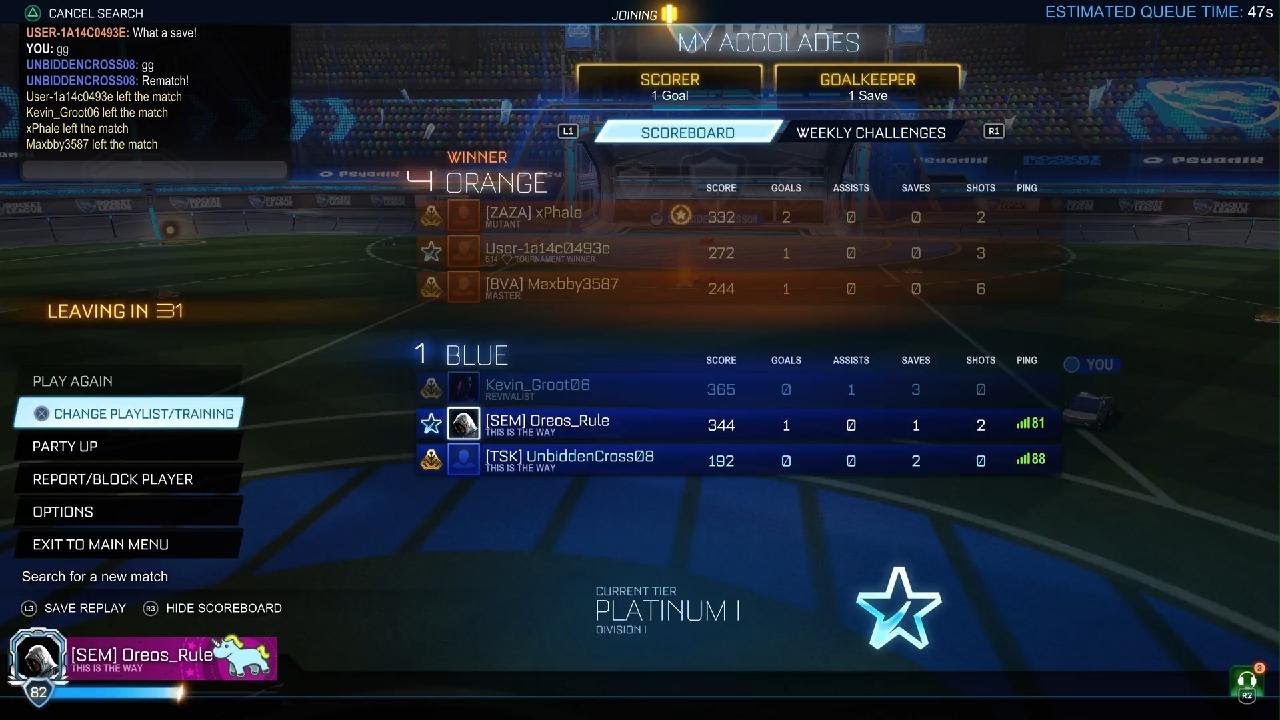 E Plays: Rocket League! Competitive Platinum 1 *Insert Clever Title ...