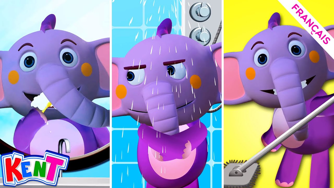 Comptines Et Chason | Chanson De Bain Avec Bébé Kent | Dessin Animé ...
