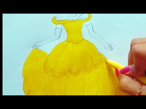 How to draw disney princess Belle||Drawing of Princess Belle step by ...