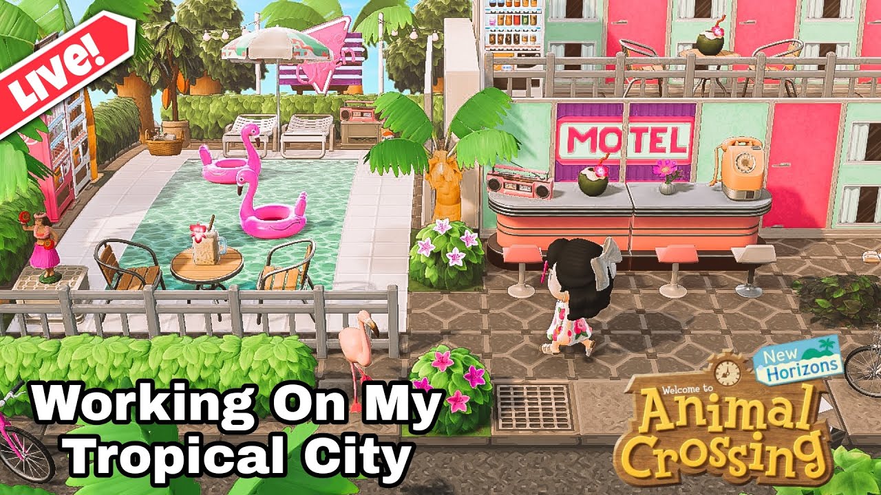BUILDING ON MY 80'S TROPICAL ISLAND//WIP VAPORWAVE BAR//STREAM/ANIMAL ...