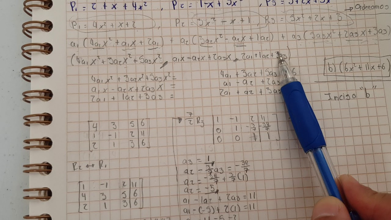 COMBINACIÓN LINEAL | (ejer. 4) - YouTube